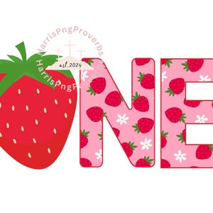 Strawberry First Birthday PNG Bundle: Customizable Family Design ...