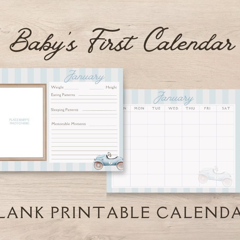 Baby First Year Calendar With Stickers - Etsy