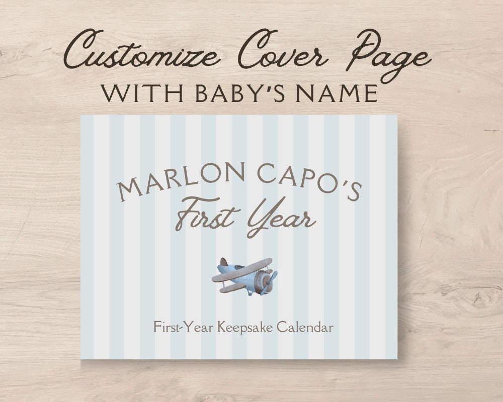 Baby First Calendar, Printable Baby Monthly Milestones, Monthly Baby ...