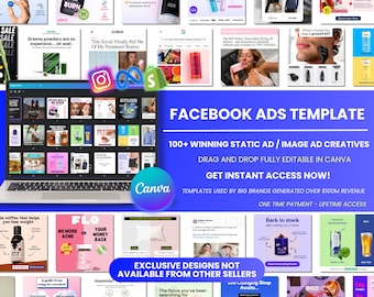 65 Winning Static Ads Canva Templates, Image Ads Creatives Template ...