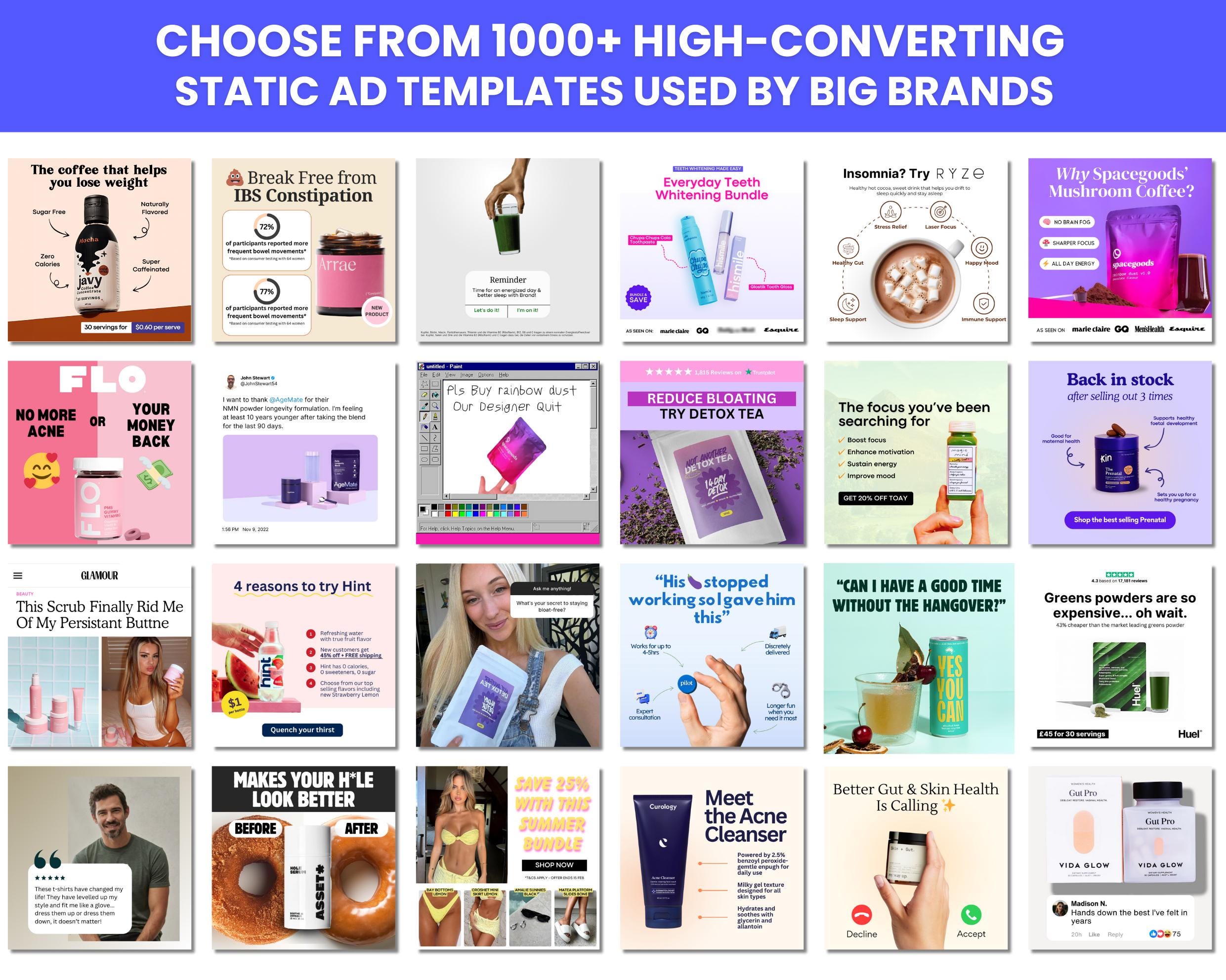 1000+ PLR Winning Static Ads Canva Template, Image Ad Creatives ...