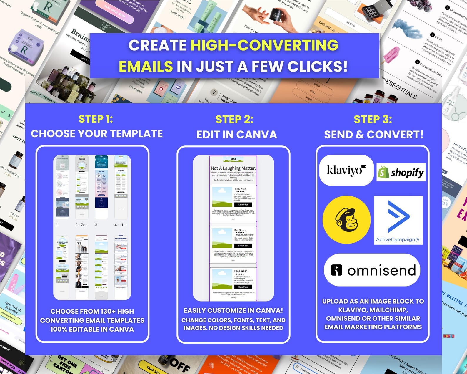 130+ Canva Email Templates for Health & Beauty Supplements, Email ...
