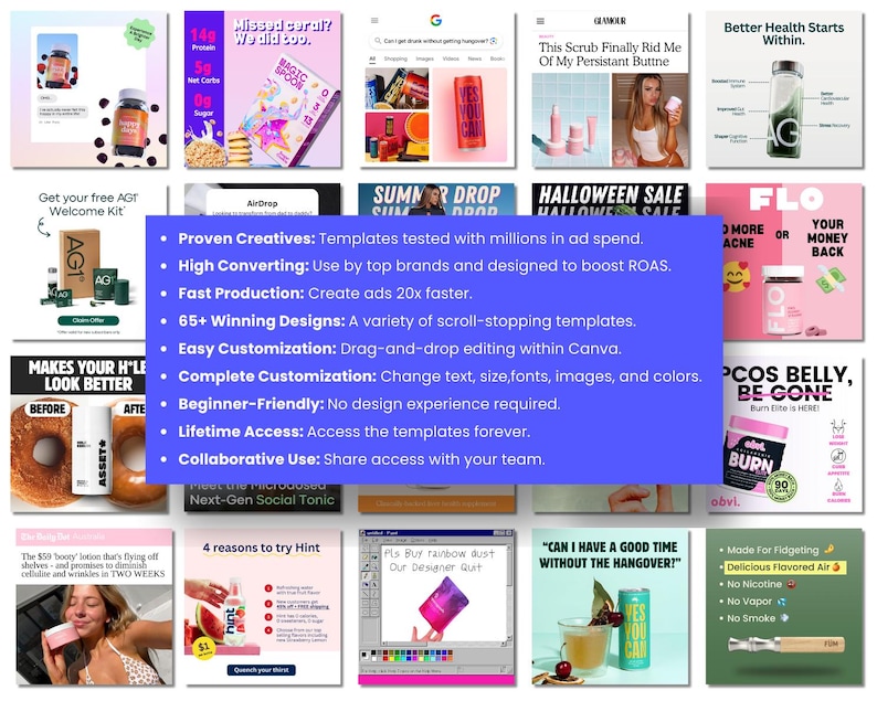 65+ Winning Static Ads Canva Templates, Image Ads Creatives Template ...