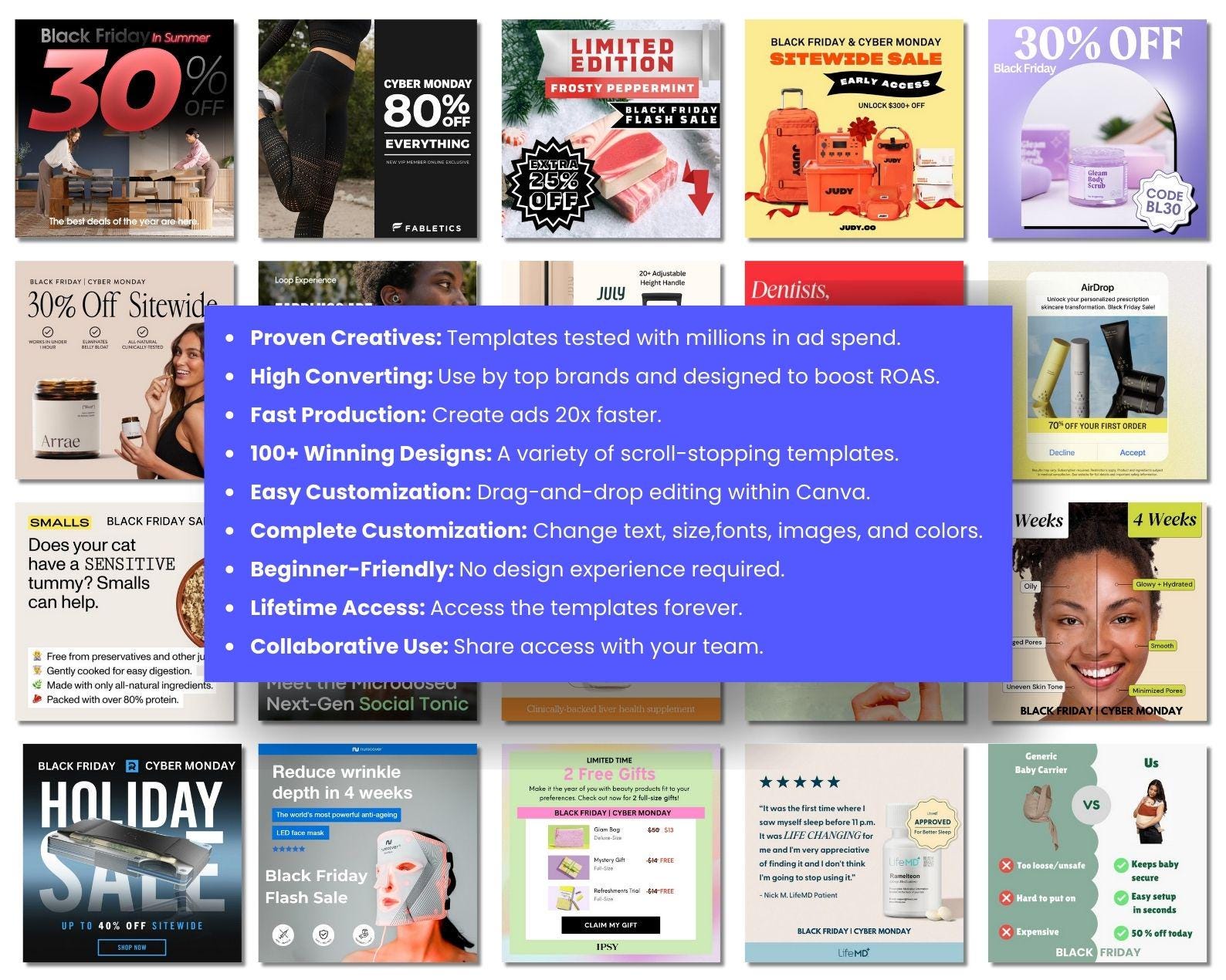 100+ BFCM Winning Static Ad Canva Templates, Black Friday Image Ad ...