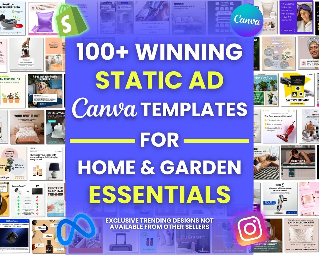 100+ Winning Static Ad Canva Templates for Home & Garden Image Ads ...