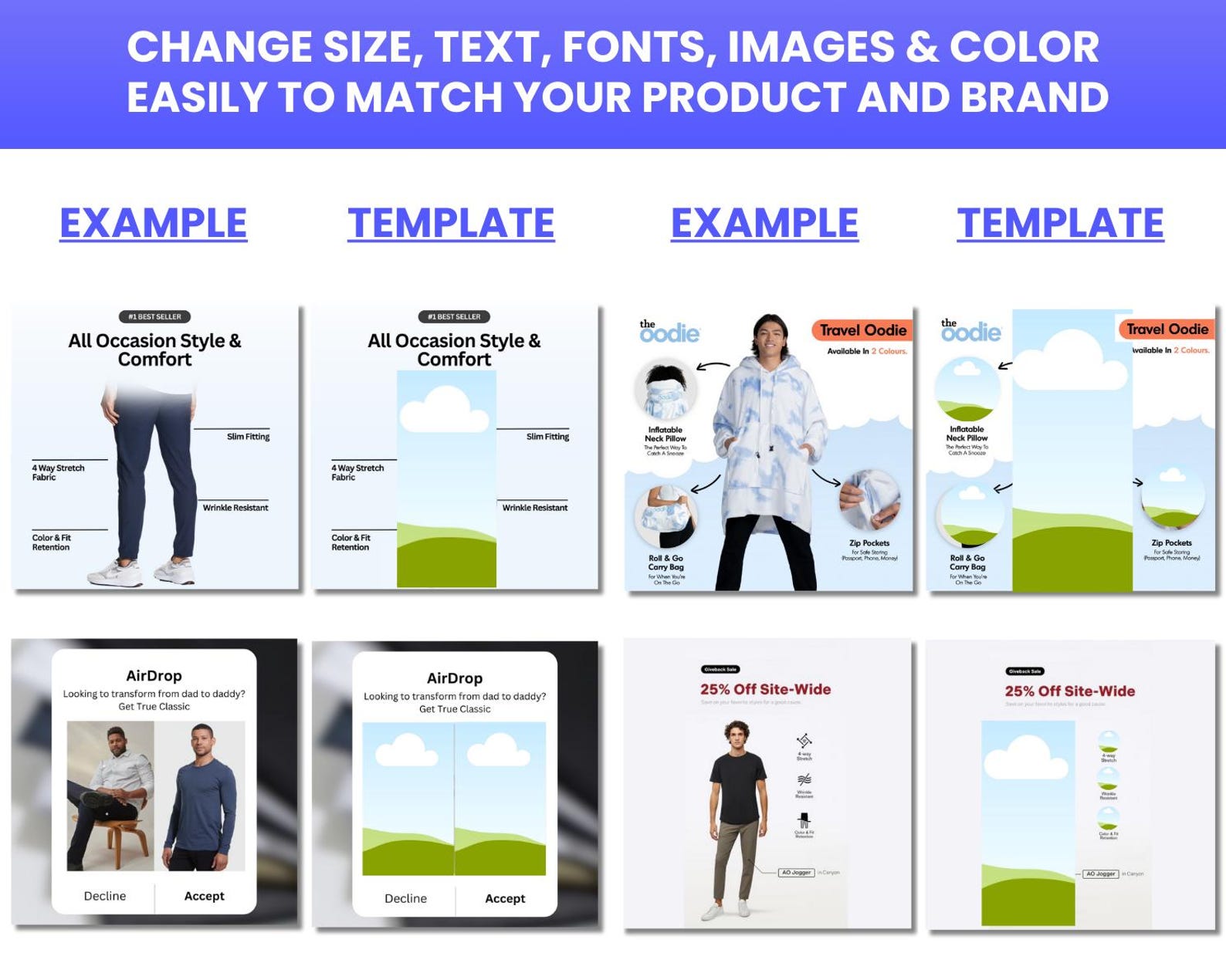 135+ Winning Static Ad Canva Templates for Men & Women Clothing ...