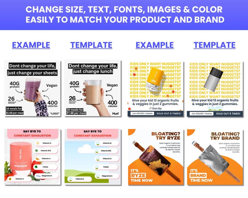 100+ Winning Static Ad Canva Templates for Beauty & Health Supplements ...