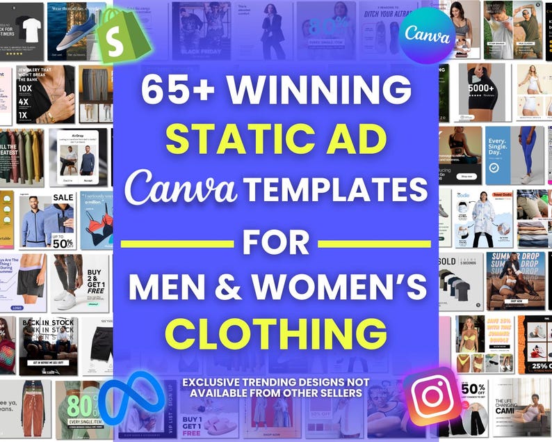 65+ Winning Static Ad Canva Templates for Men & Women Clothing Facebook ...
