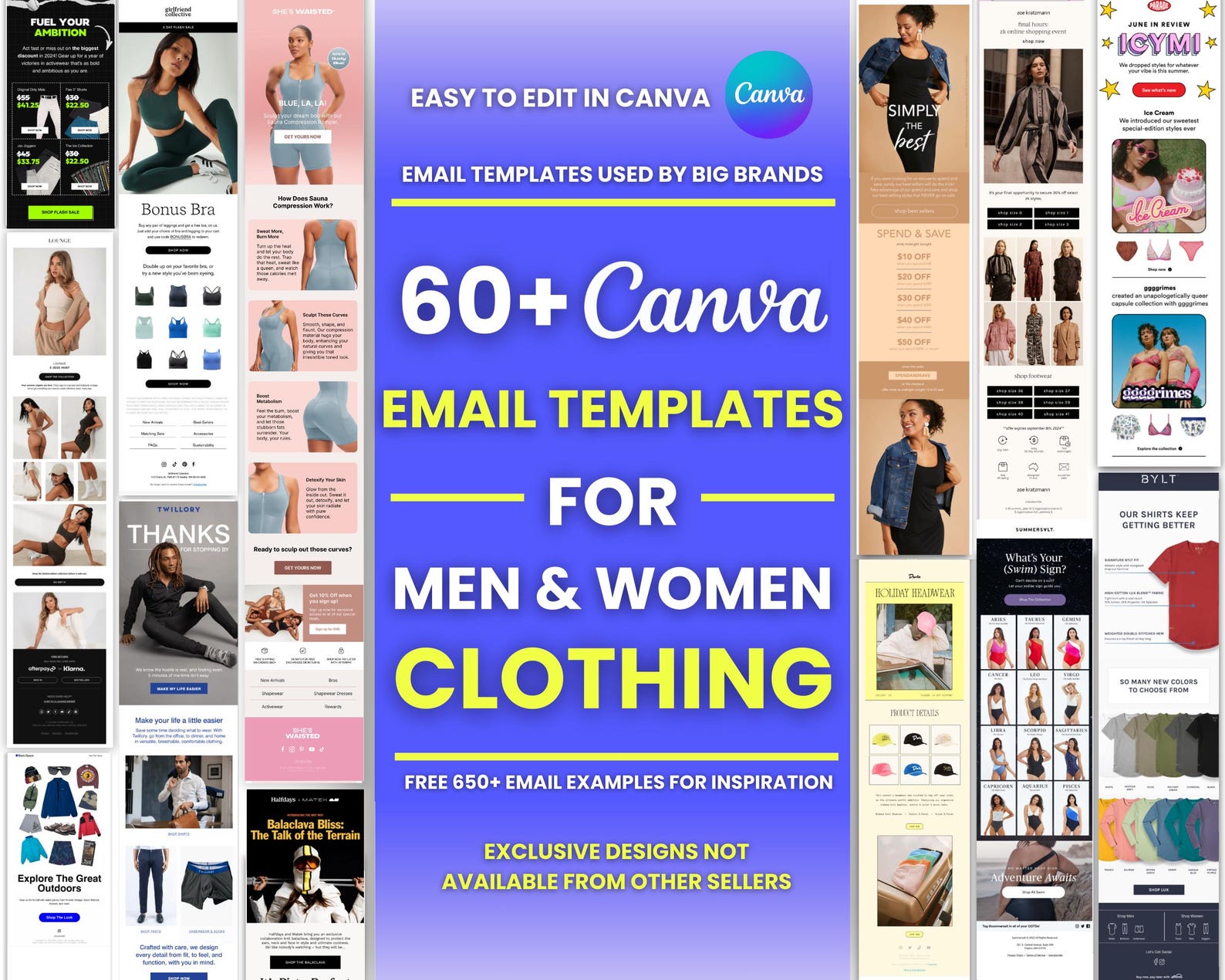 60+ Canva Email Templates for Men & Women Clothing Fashion Brand Email ...