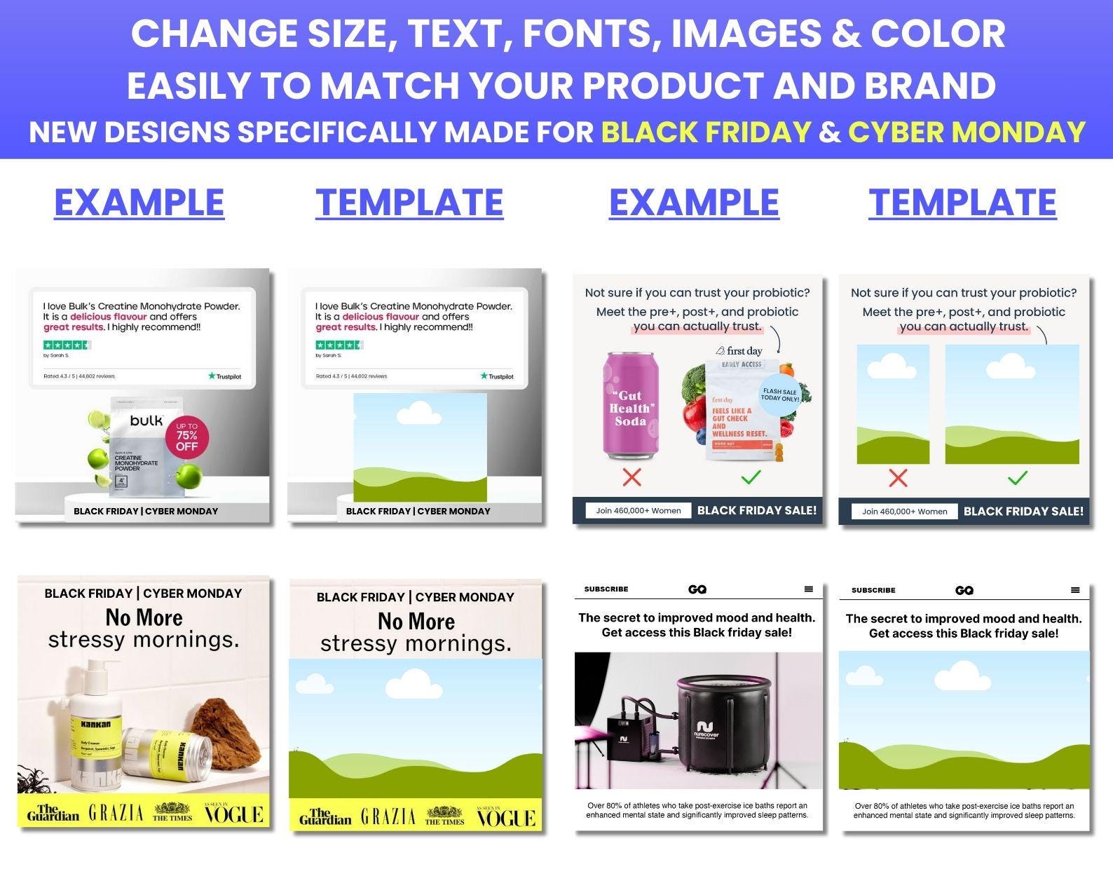 100+ BFCM Winning Static Ad Canva Templates, Black Friday Image Ad ...