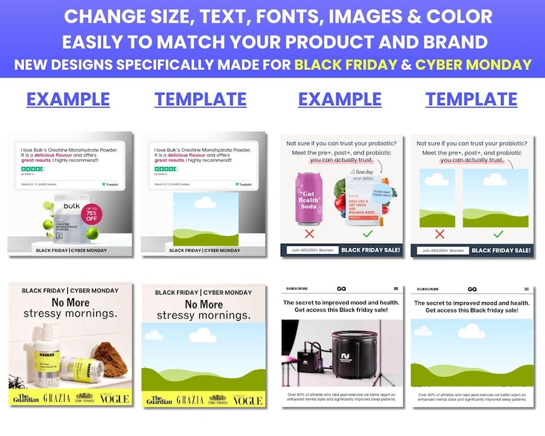 100+ BFCM Winning Static Ad Canva Templates, Black Friday Image Ad ...