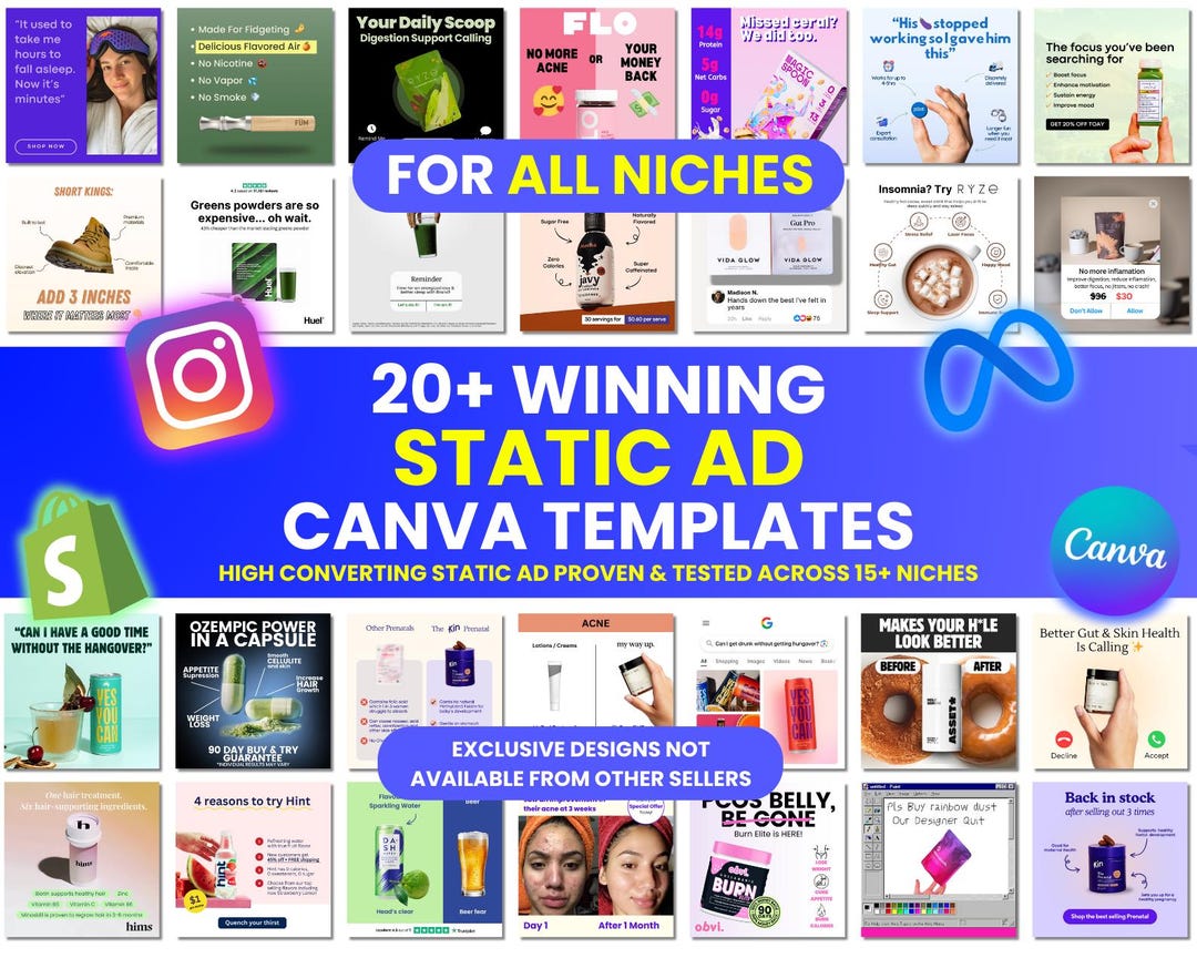 20+ Winning Static Ads Canva Templates, Image Ads Creatives Template ...