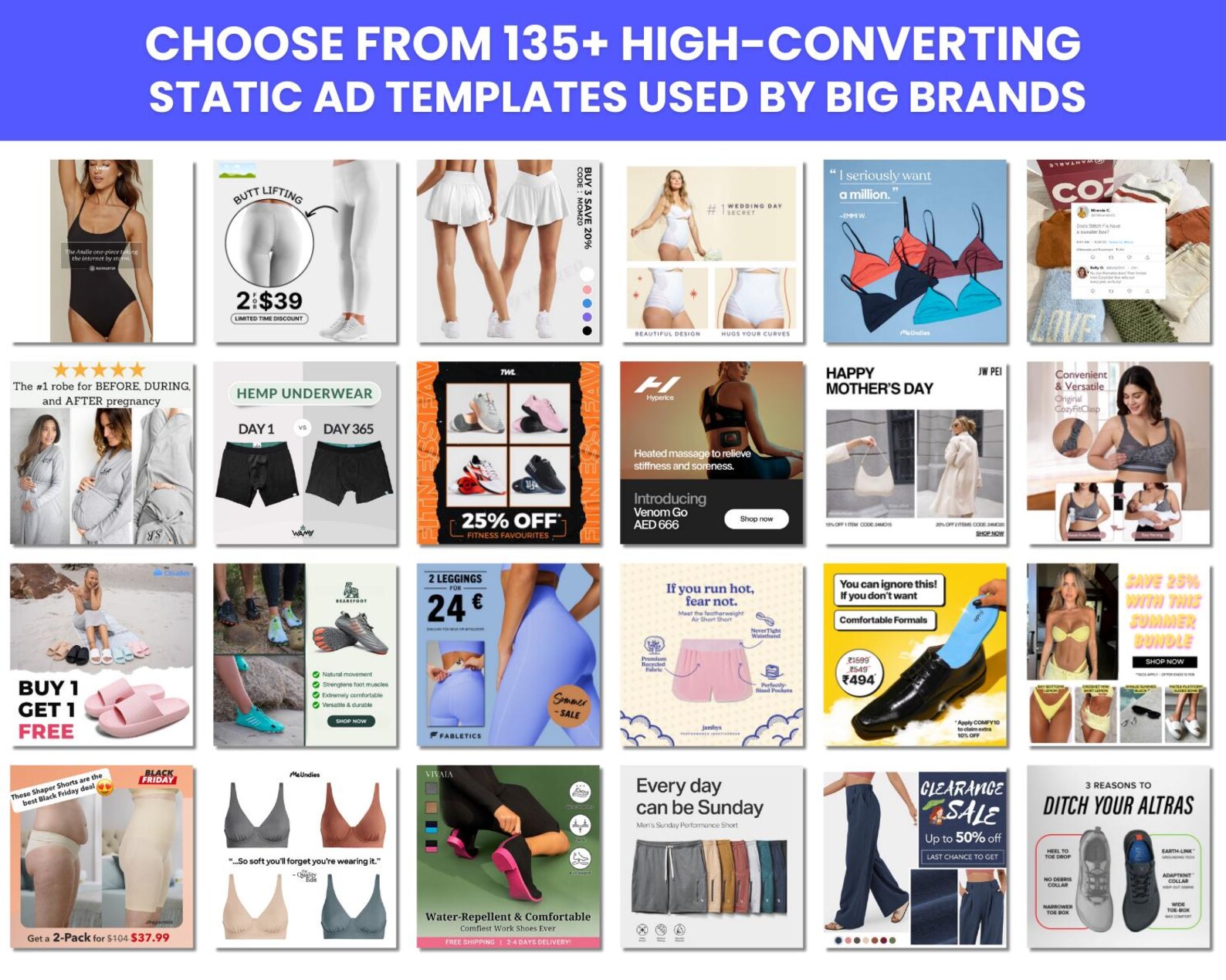 135+ Winning Static Ad Canva Templates for Men & Women Clothing ...