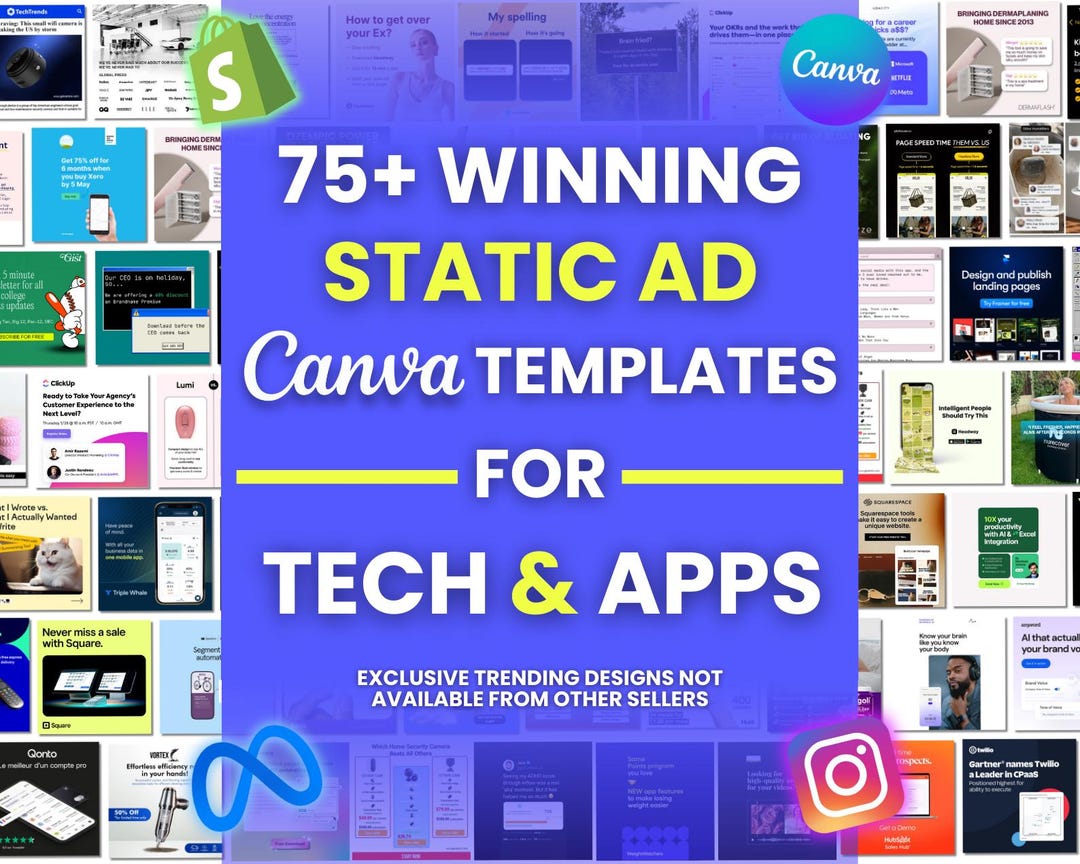 75+ Winning Static Ad Canva Templates for Tech & Apps Facebook Ad ...