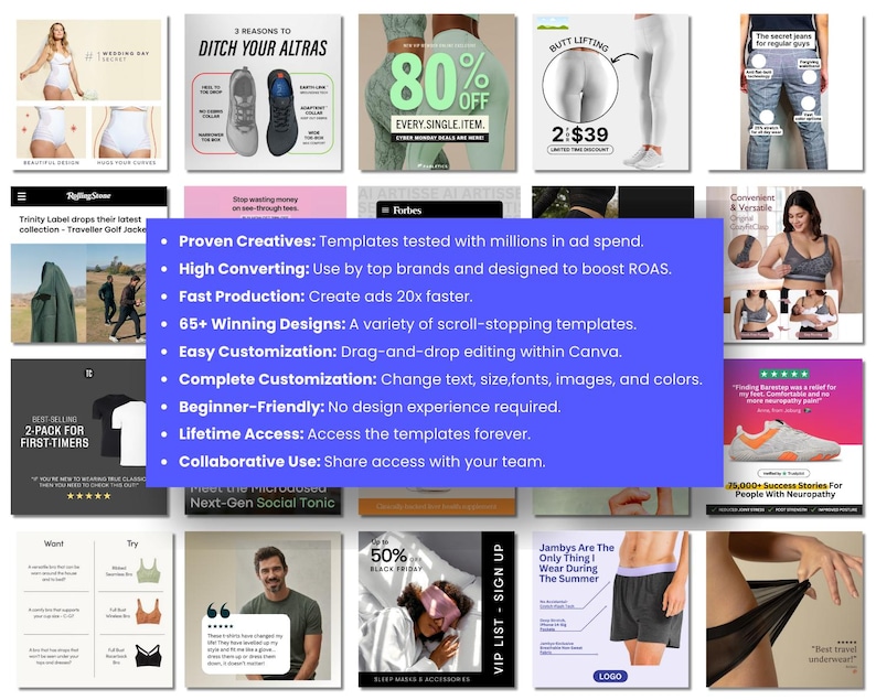 65+ Winning Static Ad Canva Templates for Men & Women Clothing Facebook ...