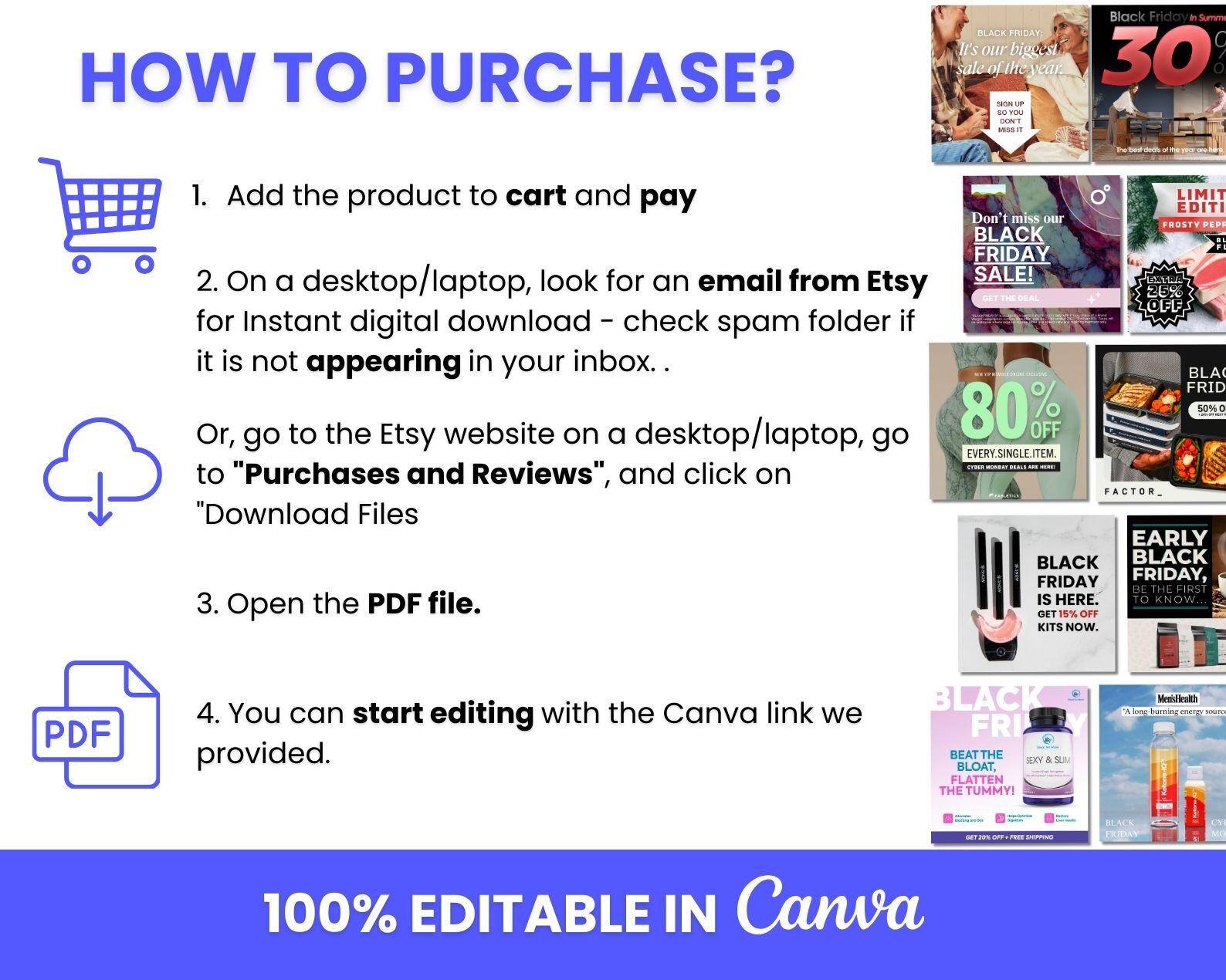 100+ BFCM Winning Static Ad Canva Templates, Black Friday Image Ad ...