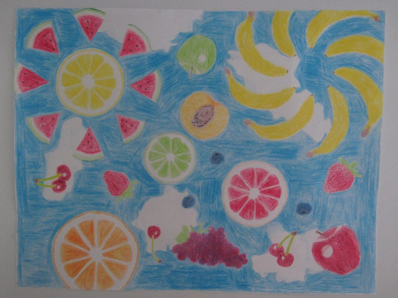 Fabulous Fruit Colored Pencil Drawing by Ian Mckay - Etsy