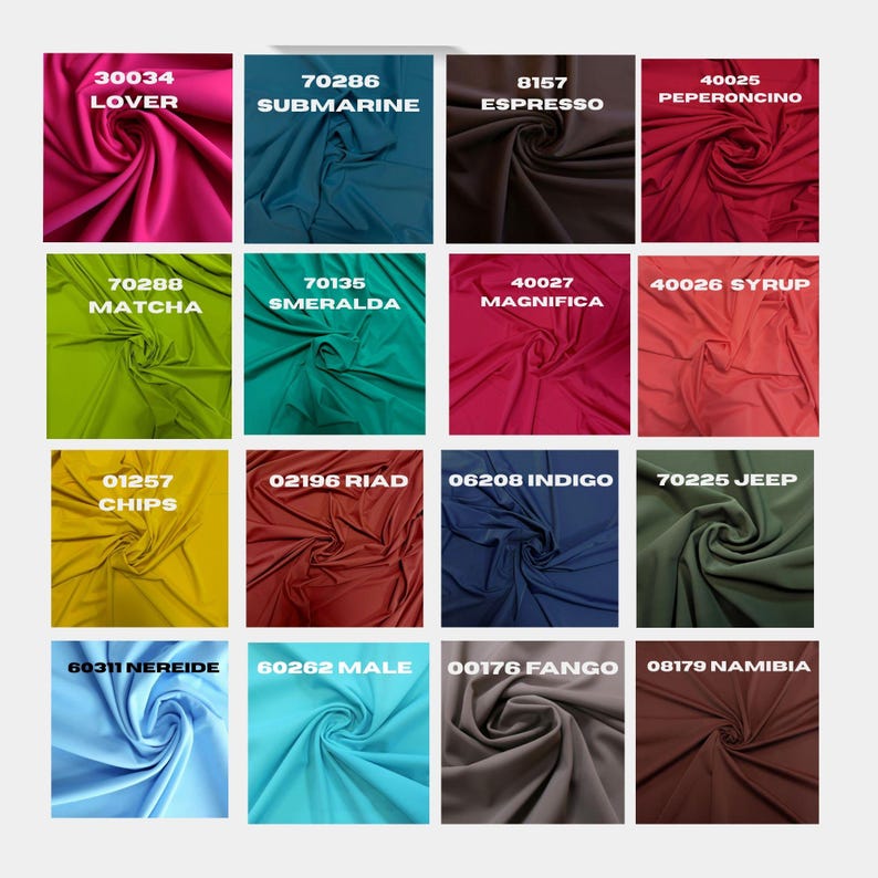Italian Lycra Swimwear Fabric: Carvico Malaga 4-way Stretch, Chlorine ...