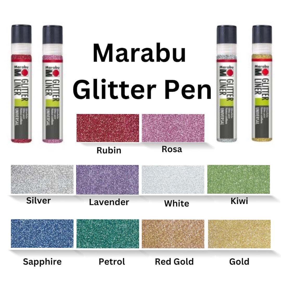 Marabu Glitter Pen for Stretchy Fabric | Textil Painter Glitter| - 25ml ...
