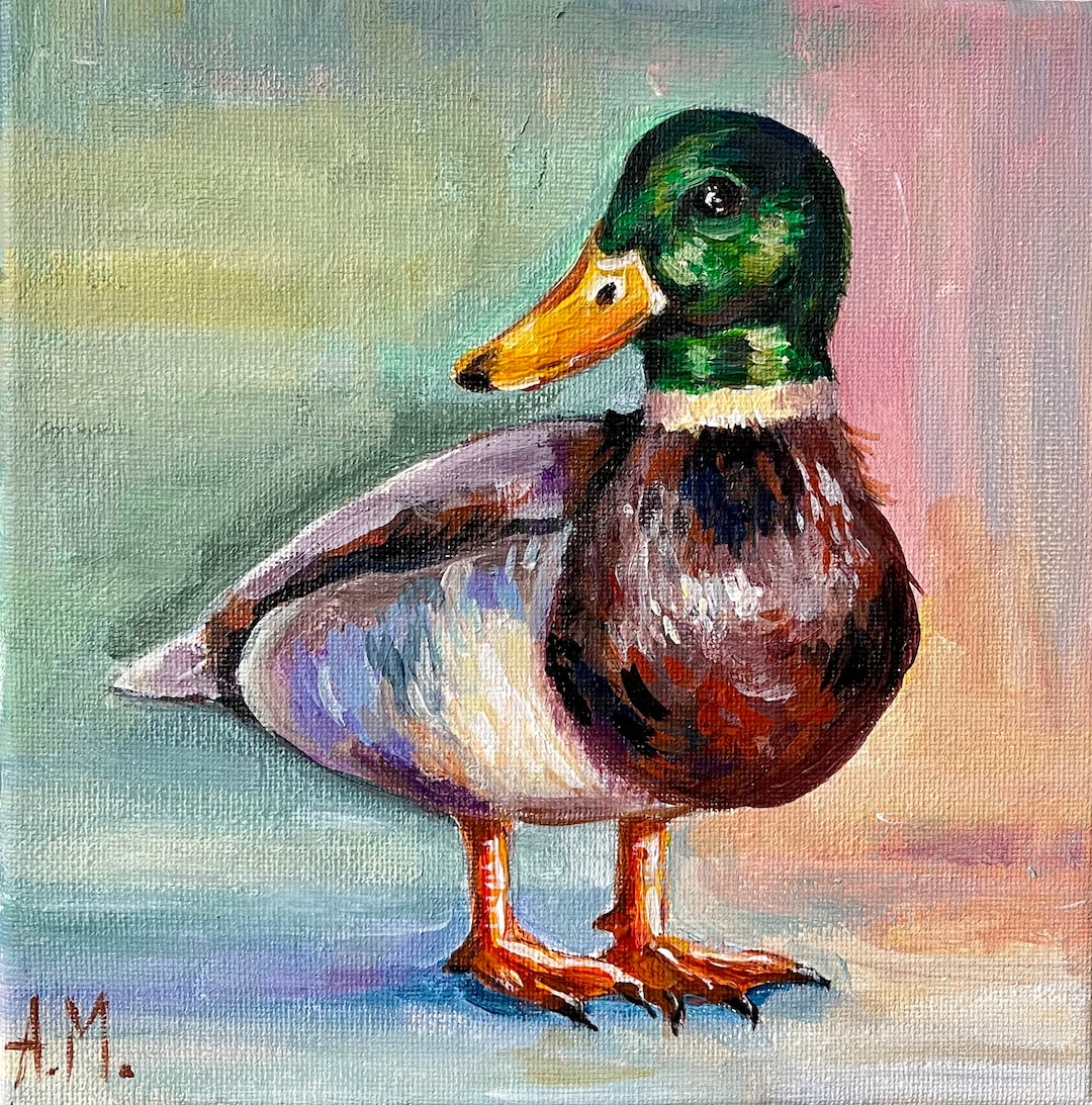 Duck Acrylic, Duck, Acrylic Painting, Original Picture, Bird, Acrylic ...