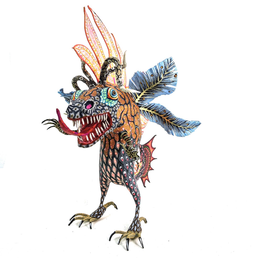 Exquisite Handcrafted Mexican Papier Mâché Alebrije: A Vibrant and ...