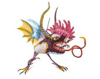 Folk Arte Handcrafted Mexican Papier Mâché Alebrije: A Vibrant and ...