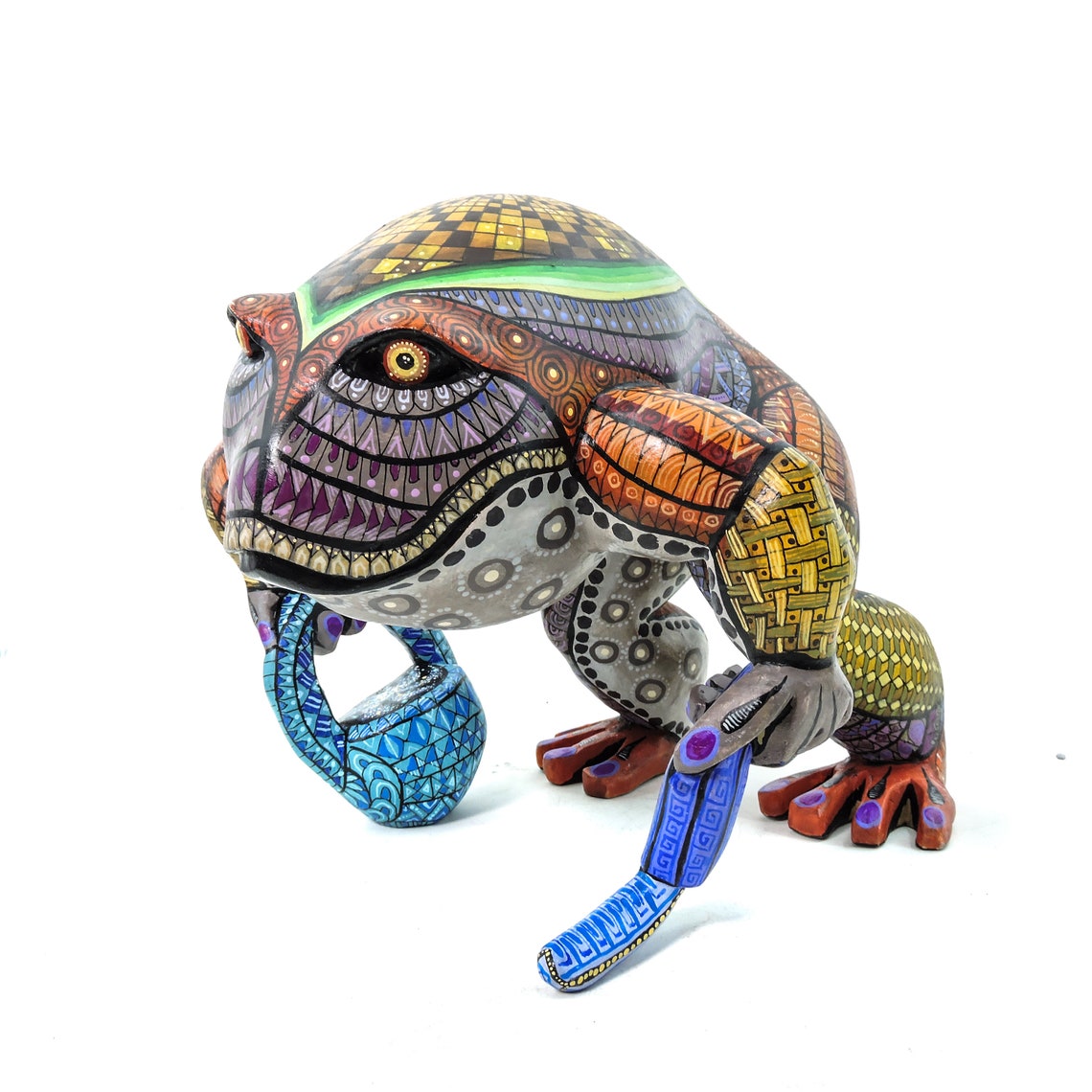 Alebrije Frog Toad Lord Mexican Wood Sculpture Handcarvings From Oaxaca ...
