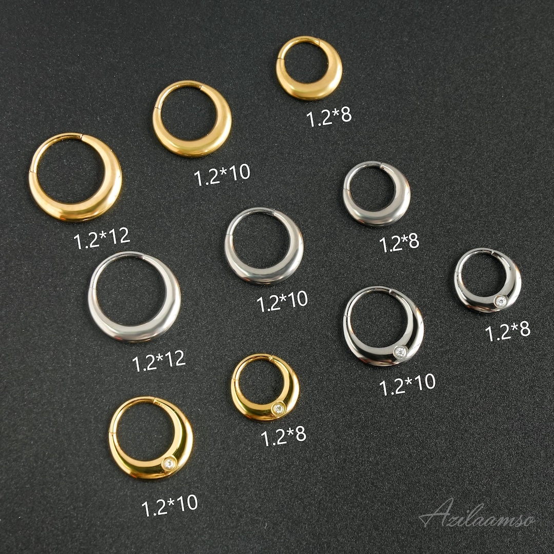 16G Surgical Steel Thick Septum Ring, Moon Septum Ring, Gold Silver ...