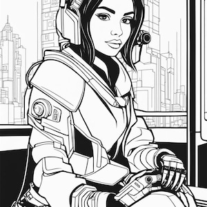 Cyberpunk Girls Digital Coloring Book PDF Download - Etsy