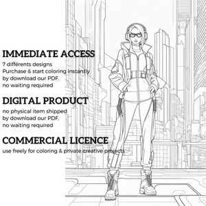 Cyberpunk Girls Digital Coloring Book PDF Download - Etsy
