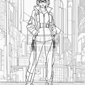 Cyberpunk Girls Digital Coloring Book PDF Download - Etsy