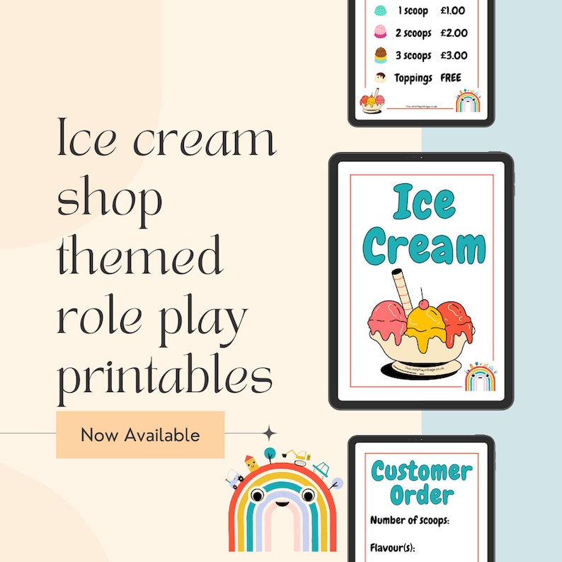Ice Cream Role Play Resources - Etsy