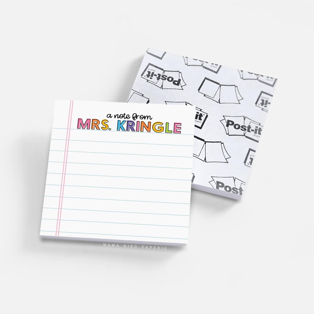 Personalized Teacher Post-it Notes: Custom Notebook Paper Sticky Notes ...