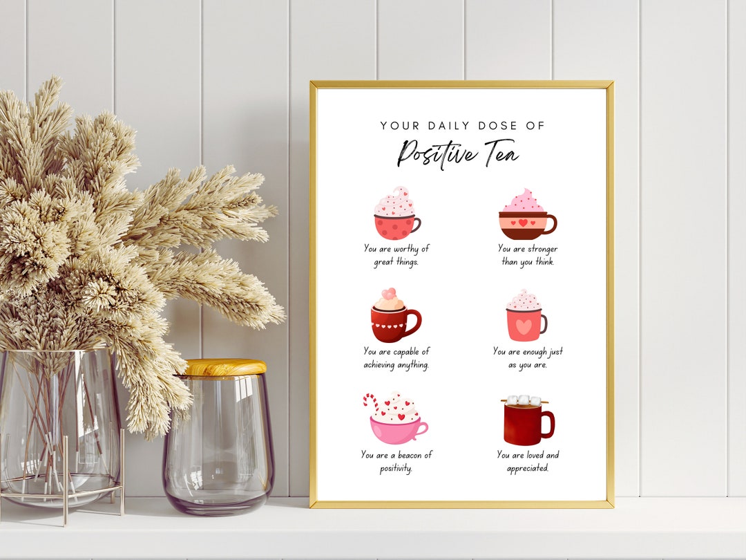 Positivi-tea, Mental Health Poster, Positive Self Talk, Self-care Wall ...