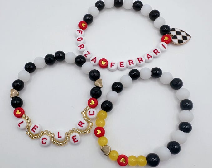 Set of 3 Ferrari Formula 1 Friendship Bracelets | Charles Leclerc ...
