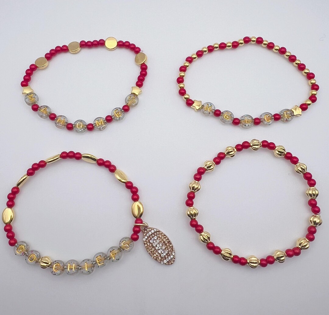 Set of 4 Kansas City Chiefs Football Friendship Bracelets Go Chiefs ...