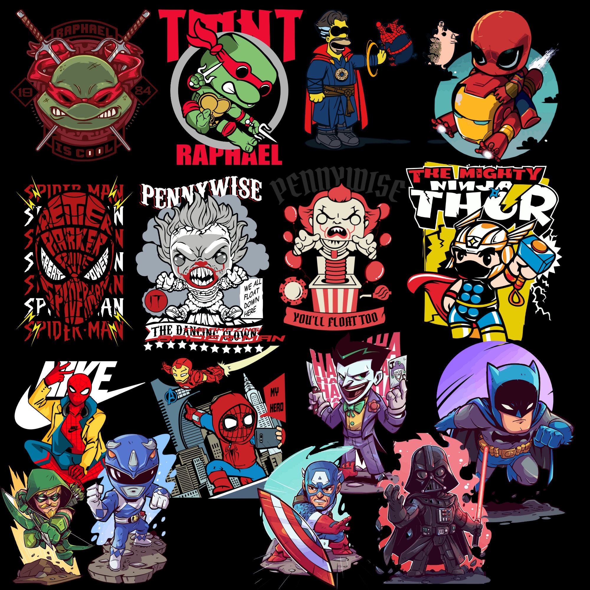 230 Heroes Design Bundle - EPS, PNG, JPG Graphics Collection, Instant ...