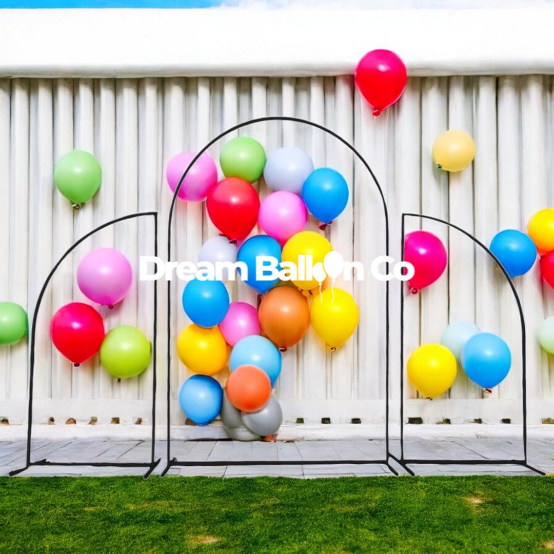 Gold, White Black Garden Arch, Balloon Arch, Wedding Arch, Triple Arch ...