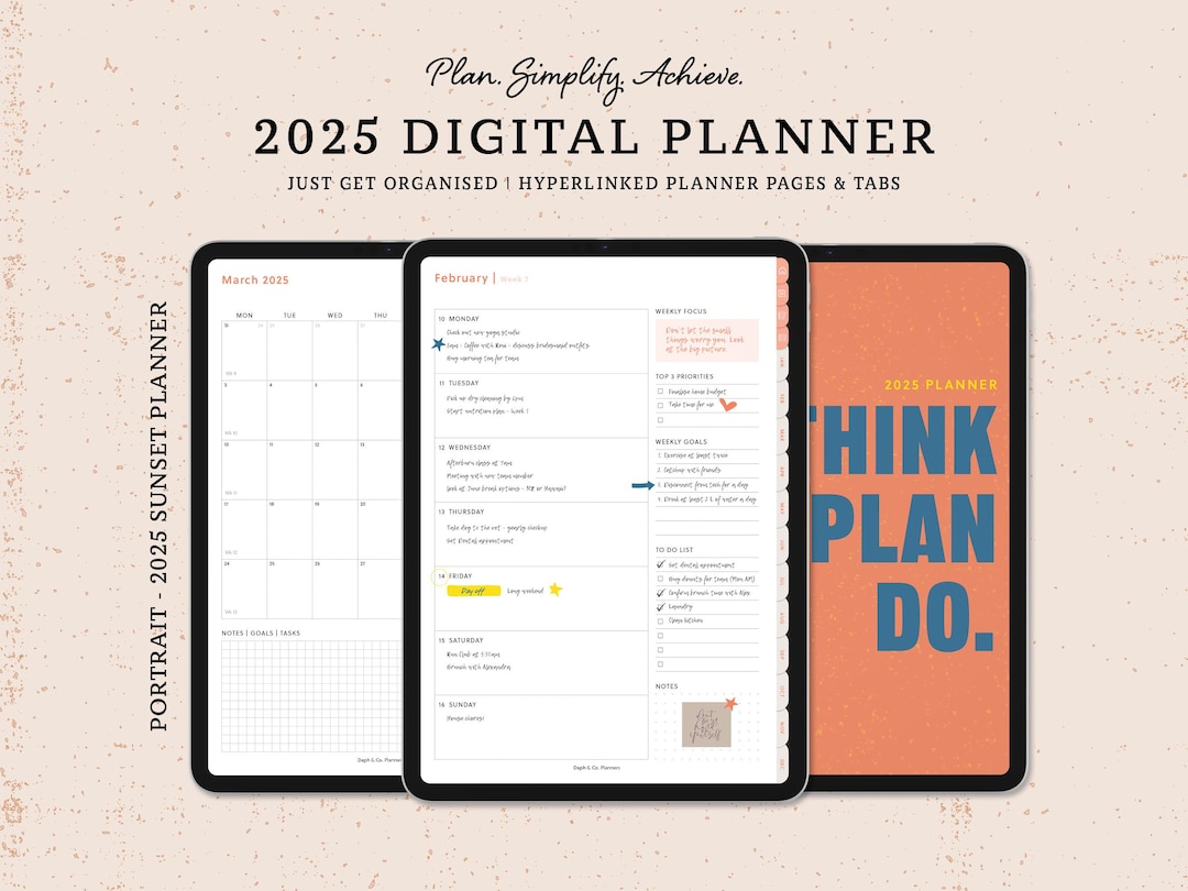 2025 Dated Digital Planner, Goodnotes, Notability, Dated iPad Planner ...