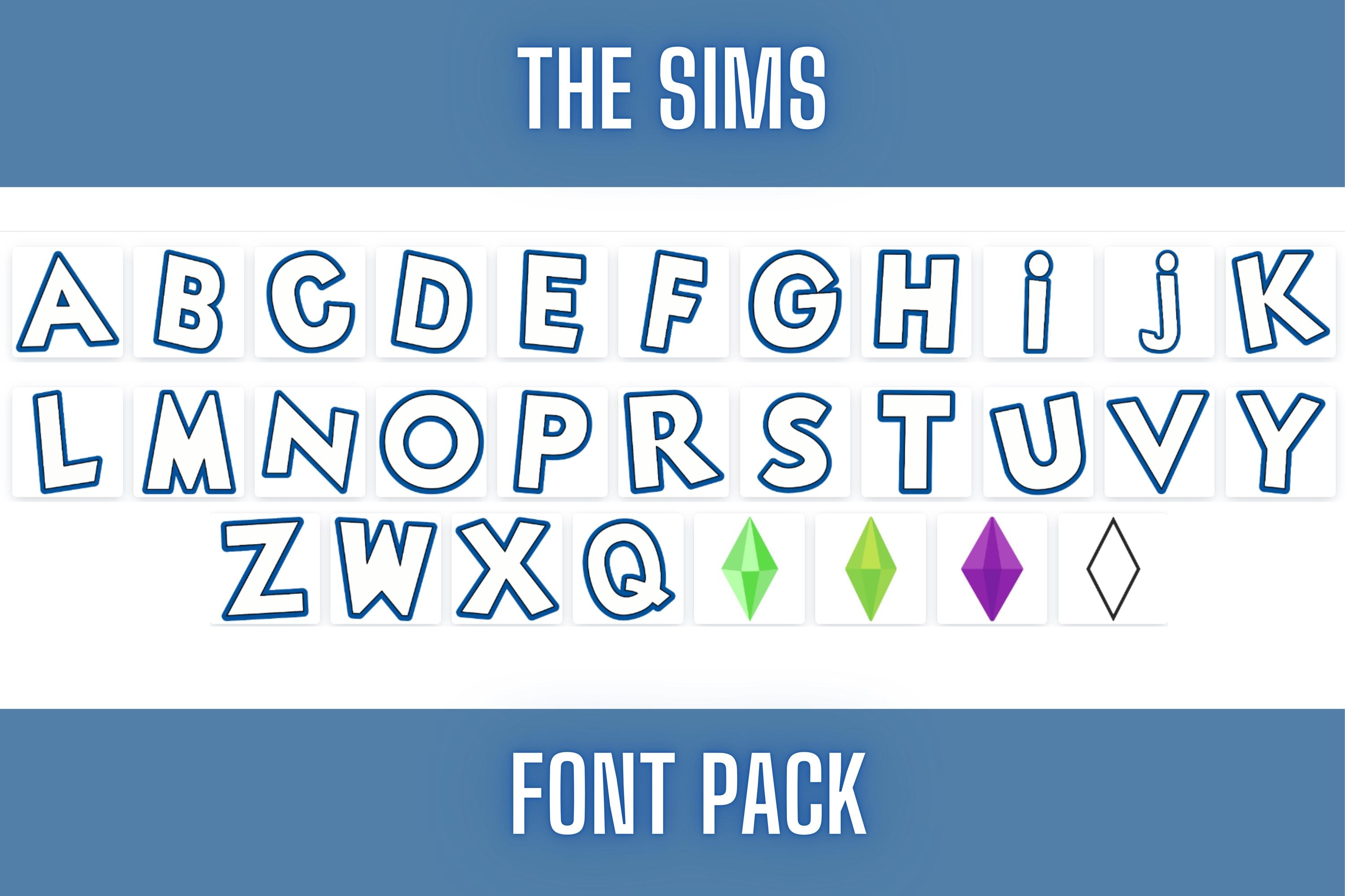 The Sims Font Pack PNG SVG JPG Bundle, Digital Download, Typography ...