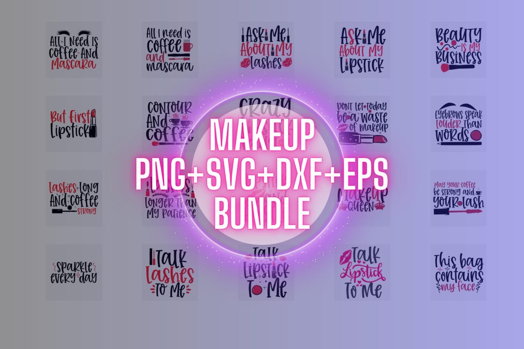 Makeup SVG File Set, Beauty Clipart, Cosmetics PNG, Instant Download ...