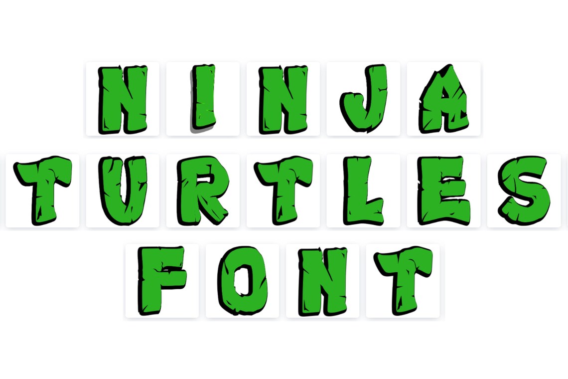 Ninja Turtles Font Pack, PNG SVG JPG Files, Digital Font Files, Cartoon ...