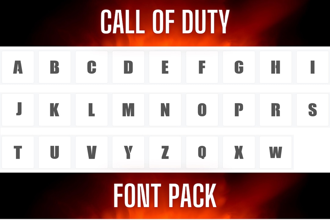 Call of Duty Font Pack SVG PNG JPG Files, Gaming Font Set, Video Game ...
