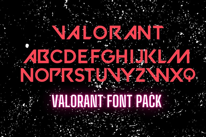 Valorant Font Pack Bundle, PNG SVG Files, Digital Typography Set ...