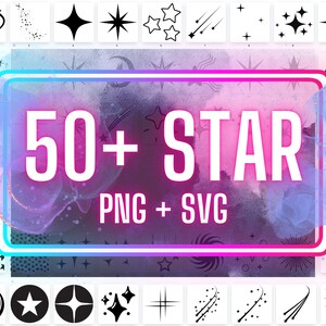 50 Star PNG SVG Bundle, Digital Download, Instant Download, Stars ...