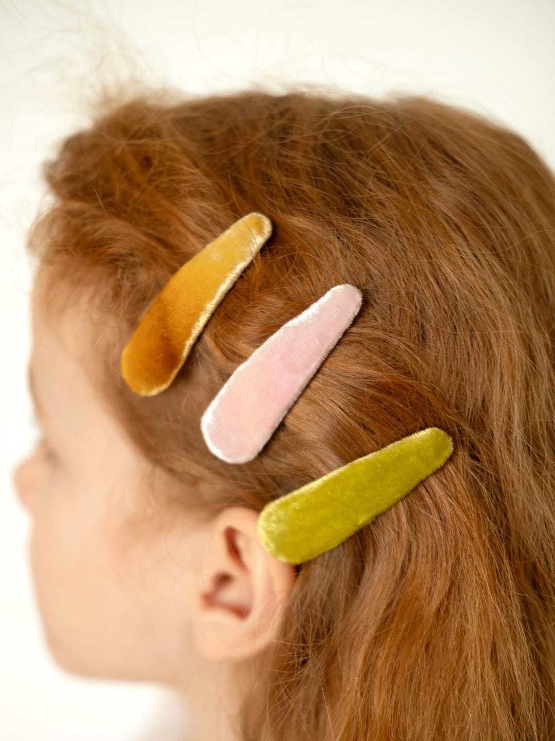 Silk Velvet Hair Clip Set: Handmade Fabric Covered Snap Clips - Etsy