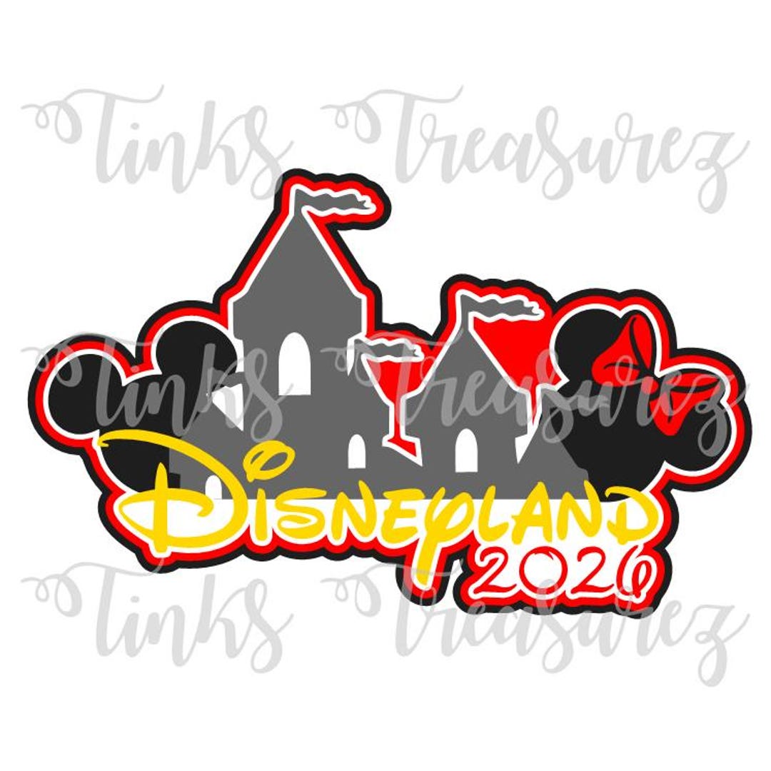 Disneyland 2026 SVG, Scrapbook Title JPG, New Year, Castle, Mouse Park ...
