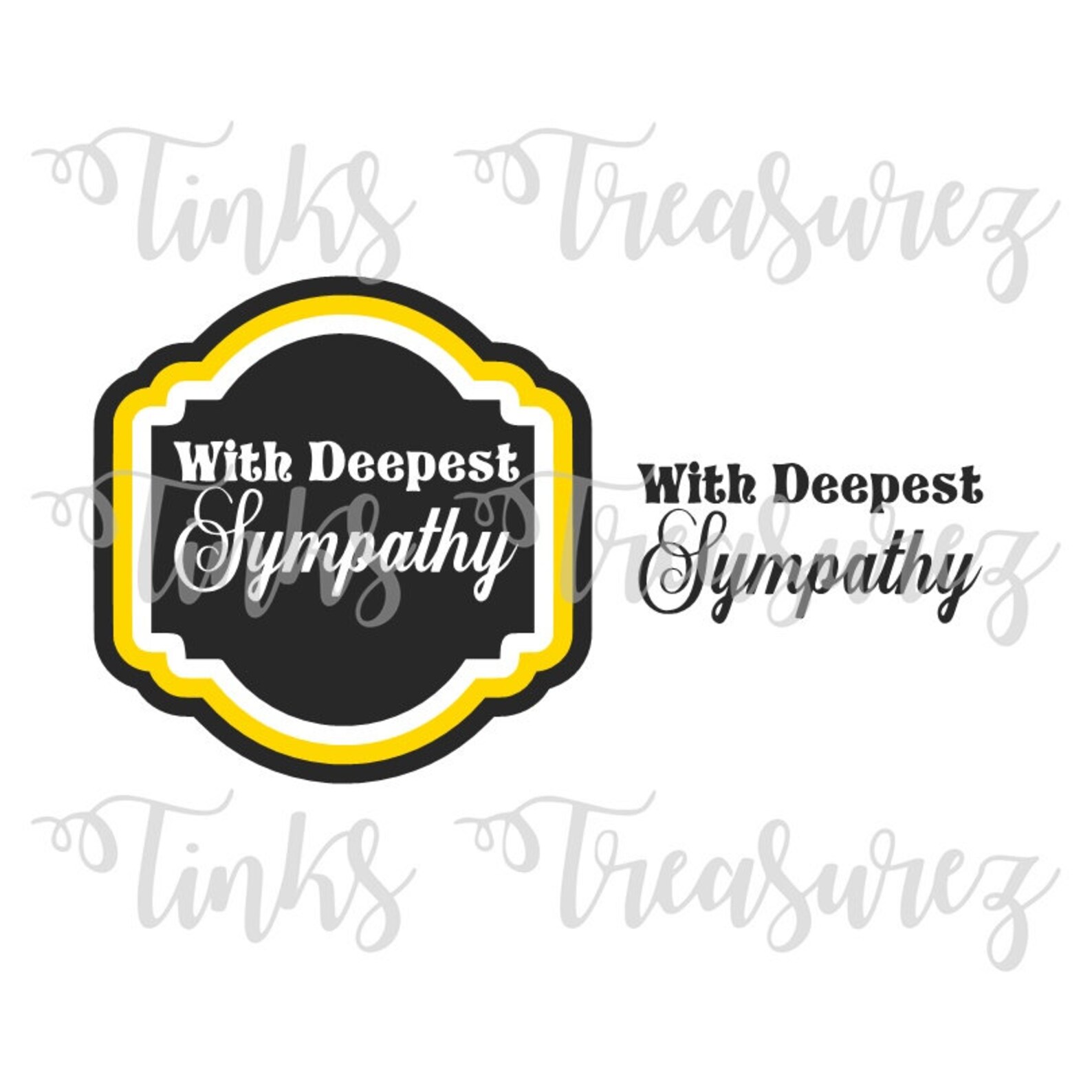 With Deepest Sympathy SVG, Png, for Card Making, Sentiment With Frame ...
