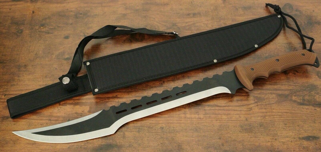 25 Machete Desert Storm Tactical Outdoor Full Size Scimitar Fantasy ...