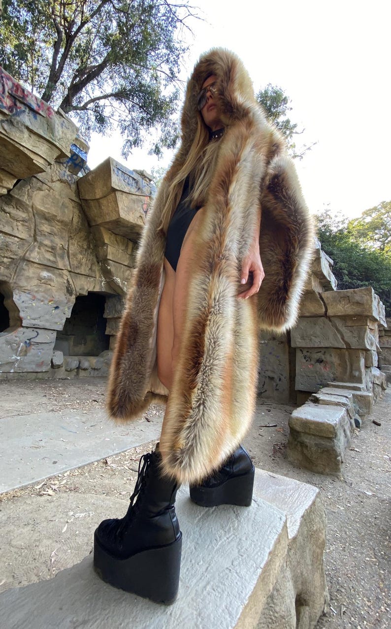 Desert Nomad: Rugged Handmade Unisex Fur Coat | Perfect for Burning Man ...